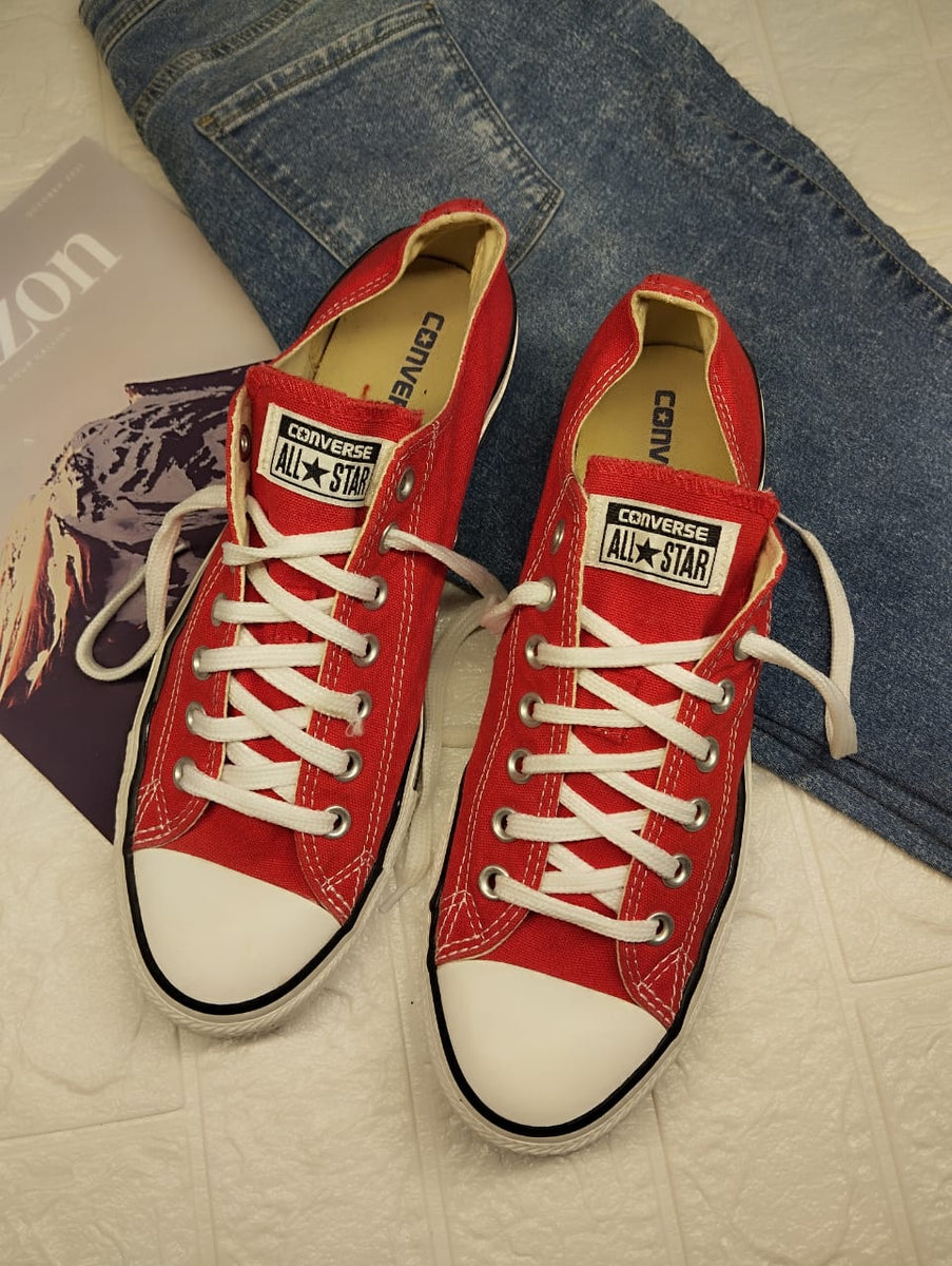 Red low rise converse – shoebaazar